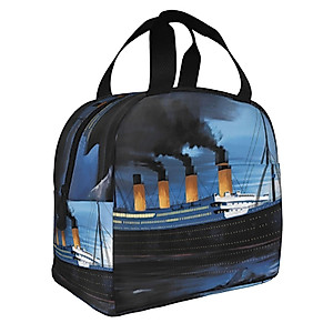 Titanic Lunch Bag for Men Women Tote Insulated Cooler Bags Reusable Lunch Box 8.5x5 Inch for College Work Office Picnic