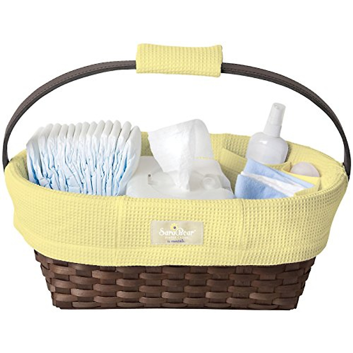 Munchkin Sarabear Portable Diaper Caddy, Yellow Waffle