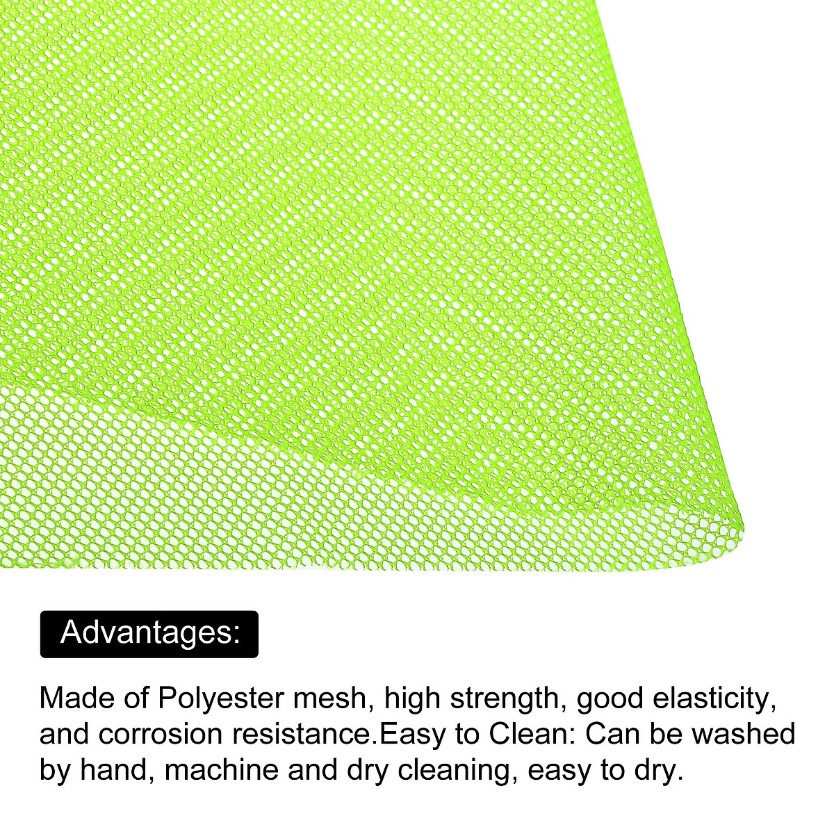 MECCANIXITY 120cm/46.8inch Mesh Fabric Lightweight Sheer Slightly Stretchy for Backpack Pocket and Straps, Netting Clothes, Netting Bag, Shopping Bag Lemon Yellow 1yard