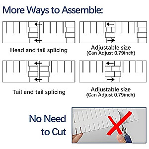 Imboxx Acrylic Drawer Divider Set 40 Pieces Adjustable DIY Drawer Organizer Dresser Separator for Socks Underwear Lipstick Tidy Kitchen Bedroom Dresser