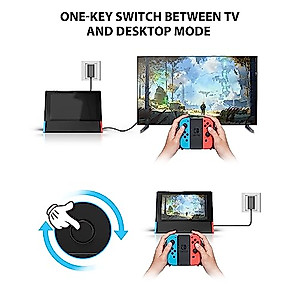 Antank TV Docking Station for Nintendo Switch/Switch OLED, Portable Switch Dock 4K HDMI TV Adapter/High Speed USB 3.0 Ports, Charging Dock Replacement for Official Nintendo Switch Dock