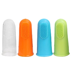 Ralondbey 4PCS/Set Dog Finger Toothbrush for Pet Tooth Tool Pet Small Toothbrush Cat Brush Bad Breath Teeth Care Supplies