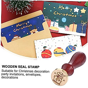 Amosfun Retro Wax 12 Pcs Christmas Wax Seal Antique Postage Wax Seal Stamp Kit Merry Christmas Seal Stamp Stampers Stamps for Christmas Stamps Stamp for Envelopes Invitations Stampers
