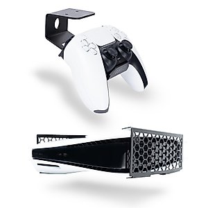 Stealth Mount Bundle compatible with PS5 (Disc) - Console and Controller Under Desk Mount