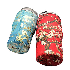 ZHU IN SY 2 Pack Tumbler Carrier Holder Pouch for All 30oz Stainless Steel Travel Insulated Coffee Mug, Neoprene Sleeve with Carrying Handle, Portable, Protective, Reusable (C)