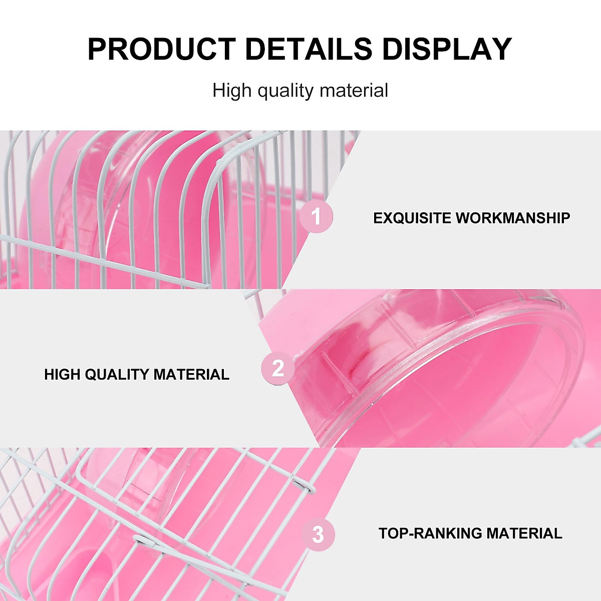 ULTECHNOVO Chinchilla Cage Hamster Carrier Guinea Pig Travel Cage with Wheel and Water Bottle- Small Animal Cage Small Devil Hamster Carry Cage Guinea Pig Toys Hamster Enclosure