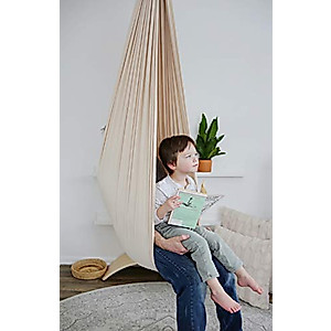 Marlowe & Co Indoor Sensory Therapy Swing for Children, Double Layer Cotton Swing, Hardware Included, Swing and Hammock Chair for Sensory Integration (Oat)