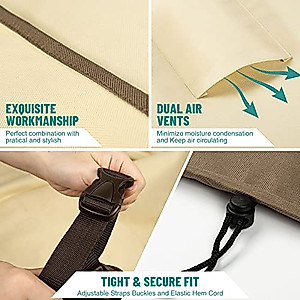 Asinking Patio Chair Covers for Outdoor Furniture, 100% Waterproof Heavy Duty Outdoor Chair Covers, Patio Furniture Cover for Lounge Deep Seat, 35"W x 38"D x 31"H, 2 Pack, Khaki/Brown