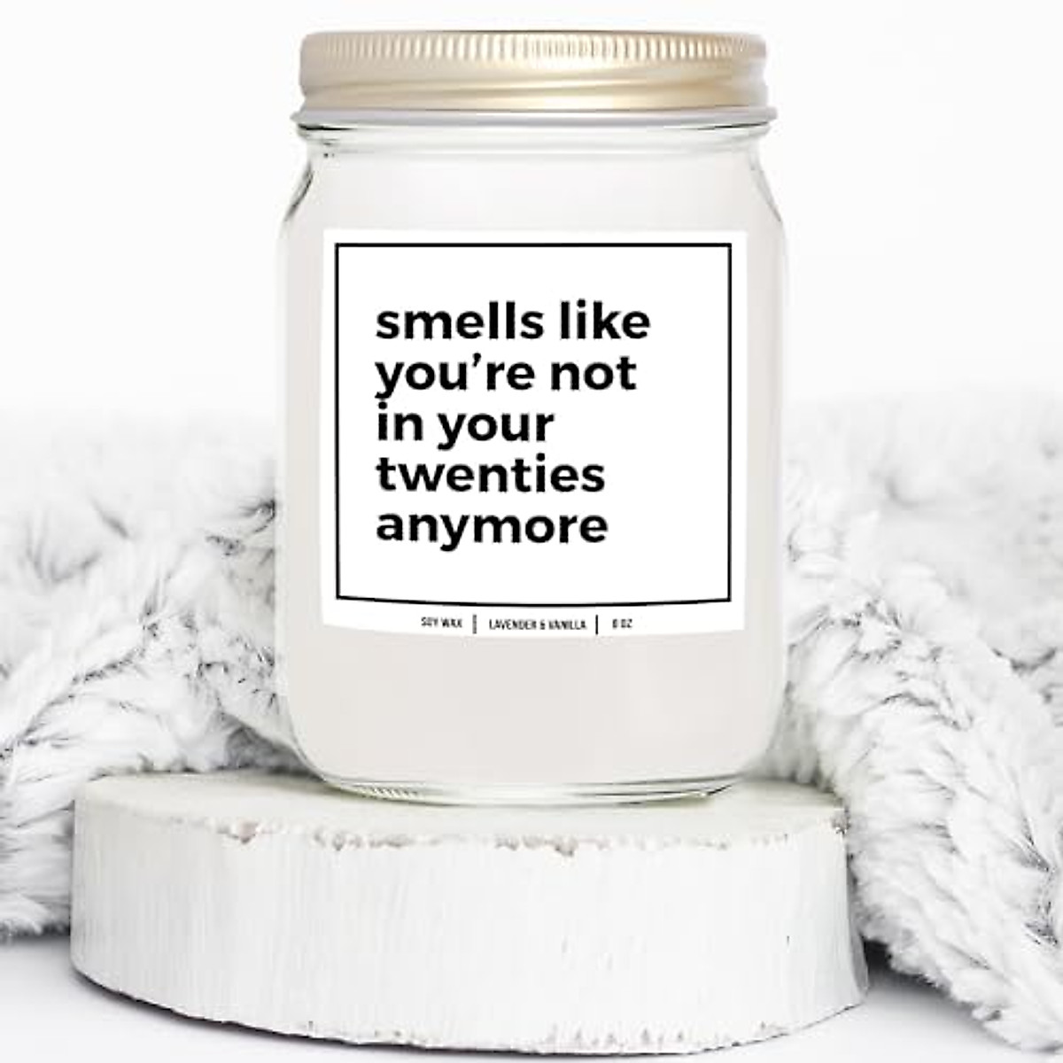 YouNique Designs 30th Birthday Candle Gifts for Women Men, 8 Oz, 30th Birthday Gifts for Her Him, Happy Birthday for Turning 30, Dirty Thirty 30 Year Old Birthday Gifts (Lavender & Vanilla)