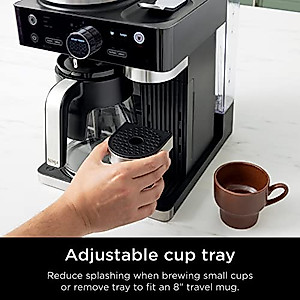 Ninja CFN601 Espresso & Coffee Barista System, Single-Serve Coffee & Nespresso Capsule Compatible, 12-Cup Carafe, Built-in Frother, Espresso, Cappuccino & Latte Maker, Black & Stainless Steel