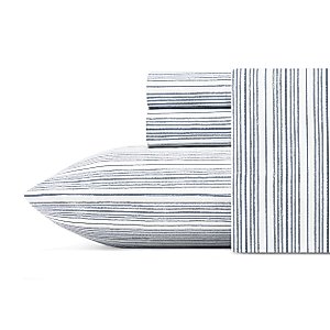 Nautica - Twin Sheets, Cotton Percale Bedding Set, Coastal Home Decor, Dorm Room Essentials (Beaux Stripe Navy, Twin)