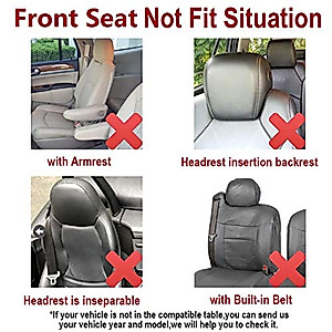 Flying Banner Car Seat Covers Set Front Seats and Rear Bench Polyester Cover Embossed Fabric Block Pattern Black