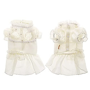 FLAdorepet Cute Dog Dress for Cat Only,Prevent Shedding Hair Pet Summer Clothes Vest Tutu Skirt for Small Medium Dog (2XL(14-20LBS), Yellow)