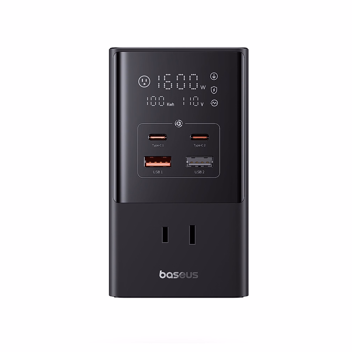 Baseus Charging Station, 10 in 1 USB Power Strip 35W with 1200J Surge Protector, 6 AC + 2 USB-C + 2 USB-A Port, Fast Charging Desktop Charger for iPhone 15/14 Series, iPad, Game, Home, Office (35W)