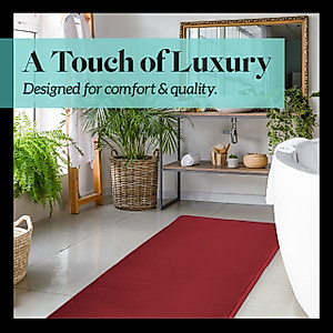 Genteele Bath Mats for Bathroom Non Slip - Red 20" x 32" Memory Foam Bathroom Rugs - Quick Dry Bath Mat