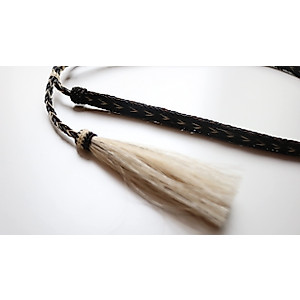 Panama Hat Genuine Horse Hair Double Tail Tassel Hat Band Cowboy Best Western Yellowstone Style - Adjustable Size - Brown and White