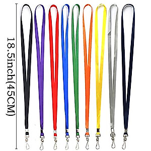 Beebel Black Lanyard Bulk Lanyards for Id Badges Flat Lanyard with Badge Clip Swivel Hook 50 Pack
