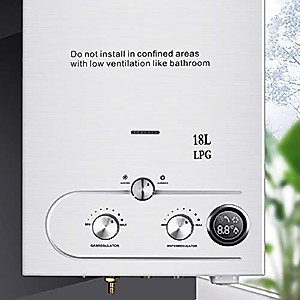 18L Tankless LPG Propane Gas Hot Water Heater Instant Boiler Bathroom Shower Instant Hot Water Heater