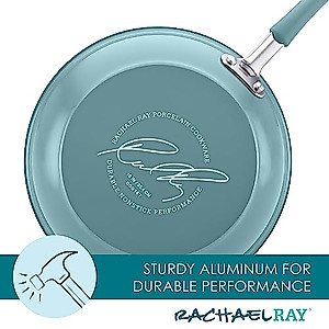Rachael Ray Cucina Nonstick Cookware Pots and Pans Set, 12 Piece, Agave Blue