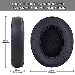 Replacement Ear Pads Cushions Compatible with Beats Studio 3.0/2.0, Headphone Ear Covers with High Density Memory Foam, Soft Leather, Adaptive Beats Noise Cancelling Headphones Replacement Earpads