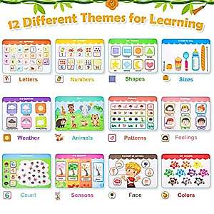 Foayex Montessori Toys for Toddlers Learning - Educational Toddler Books Activities, Preschool Learning Toys Activity Book, Autism Toddler Toys Kids Book Birthday Gifts for 3 4 5 Year Old Boys & Girls