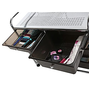Mind Reader Storage Drawer Rolling Utility Cart, 9 Drawer Organizer, Black