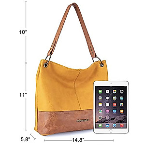 Montana West Large Hobo Bag Leather Purses and Handbags for Women Top Handle Shoulder Satchel Handbags Fashion Ladies Designer Handbags with Pockets Zipper Leather Tote Purse for Women MWC-047YL