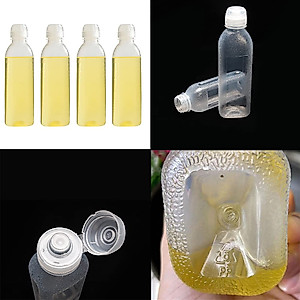 CHENSHUO Plastic Squeeze Bottle, Clear Condiment Squeeze Bottle, With Silicone Valve Non Return Cap,Suitable for Oil, Honey, BBQ Sauce and Condiments,18 OZ Anti Slip Squeeze Bottle,4 Pieces