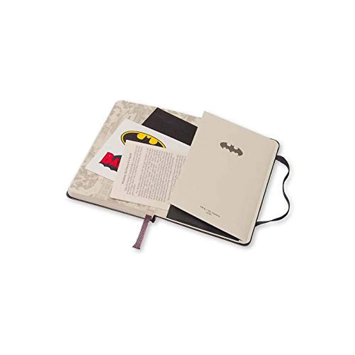 Moleskine Limited Edition Batman Notebook, Hard Cover, Pocket (3.5" x 5.5") Plain/Blank, Black, 192 Pages (LEBA01QP012)