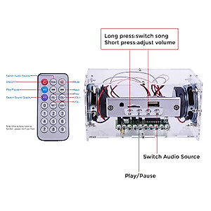 MiOYOOW DIY Bluetooth-Compatible Speaker Kit, Mini Stereo Sound Amplifier Soldering Projects with LED Flashing Light, Electronic Soldering Practice Kit for School STEM Education and Home Office Use