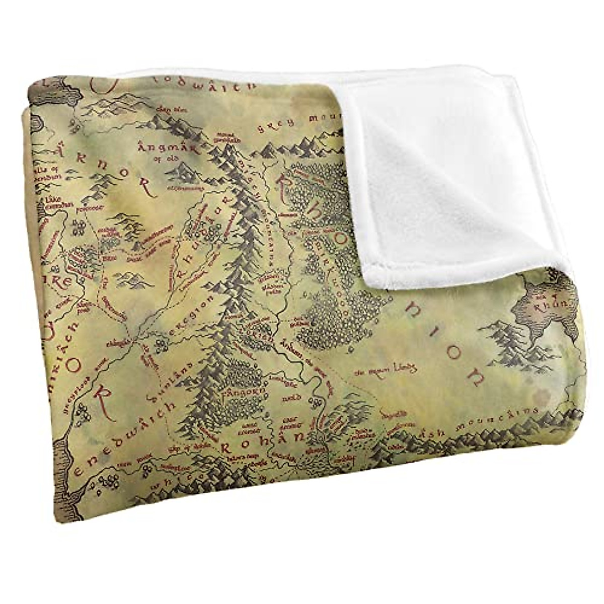The Lord of The Rings Blanket, 50"x60" Map of Middle Earth Silky Touch Super Soft Throw Blanket