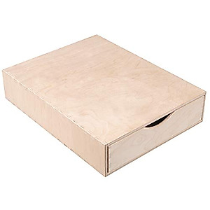 Creative Deco Large Wooden Chest of Drawers | 12.99 x 9.84 x 2.75 in | 1 Compartment | Desk Organizer for Paper-Work Files Folders | Plain Stationery Tray for Office Accessories & Storage