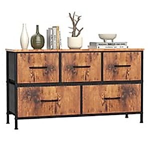 Sweetcrispy Dresser for Bedroom, Dresser for Kids Room, 12 Drawers Dresser Chest of Drawers for Bedroom, Metal Frame and Wood Top for TV Stand up to 45 inch with Fabric Storage Drawer Units