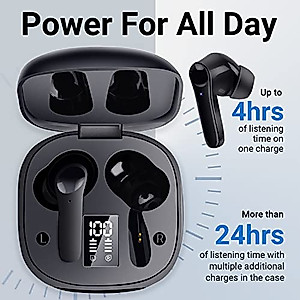 HOPENE Wireless Bluetooth Earbuds - Deap Bass in-Ear Earphones True Wireless Stereo & Clear Call Fit for iPhone Laptop iPad Cell Phone,Comfortable for Running Exercise Outdoors Workout Sport