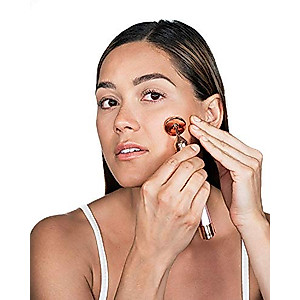 Finishing Touch Flawless Contour Vibrating Facial Roller & Massager, Rose Quartz