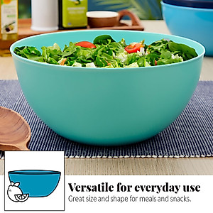 US Acrylic Vista Durable Plastic Salad and Serving 10-inch Bowls | Set of 4 in Coastal Colors | Reusable, BPA-free, Made in the USA | 135 oz. capacity