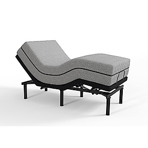 Blissful Nights e4 Twin XL Adjustable Bed Base Frame with 14" Soft Gel Infused Memory Foam Mattress