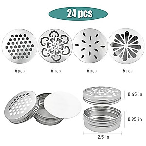 2 Ounce Aluminum Tin Cans, 24Pcs Empty Storage Containers with Hollow Lids,60ml Metal Tin Cans Screw Lid Round Jars Sample for Aromatherapy Air Freshener Candles Salve Spices Candies