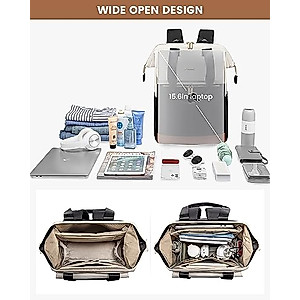 LOVEVOOK Laptop Backpack for Women Men, 15.6 Inch Work Backpacks Purse with USB Port, Waterproof Nurse Teacher Bag, Wide Open Business Travel Computer Backpack, Convertible College Tote Daypack