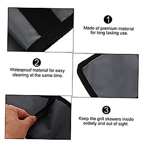 YARNOW 1pc Storage Bag Travel Set Mesh Bags for Travel Storage Bags for Travel Grill Skewers for Outdoor Grill Grilling Sets Barbecue Stick Container Picnic Grill Skewer Bag Earth Tones