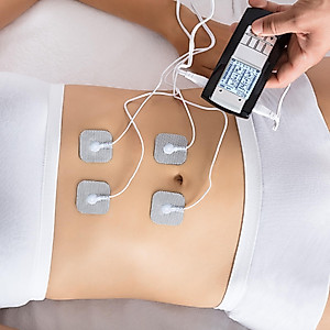LotFancy TENS Unit Replacement Pads, 40 Pcs 2x2 Snap Electrodes Pads, Reusable Tens Pads for EMS Muscle Stimulator, Using 3.5mm Snap Connector
