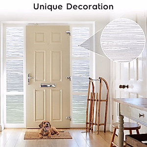 rabbitgoo Window Privacy Film Frosted Glass Film Removable Vinyl Door Coverings UV Blocking Decorative Static Cling Non-Adhesive Window Clings Sticker for Home Decor, 11.8 x 78.7 Inches
