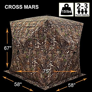 CROSS MARS Ground See Through Hunting Blind & Swivel Hunting Chair