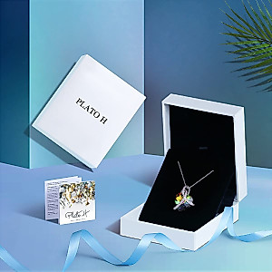 PLATO H Heart Pendant Necklace, Infinity Wrap Crystal Charm, Elegant Gift for Women, Perfect for Birthdays, Anniversaries, Valentine's Day