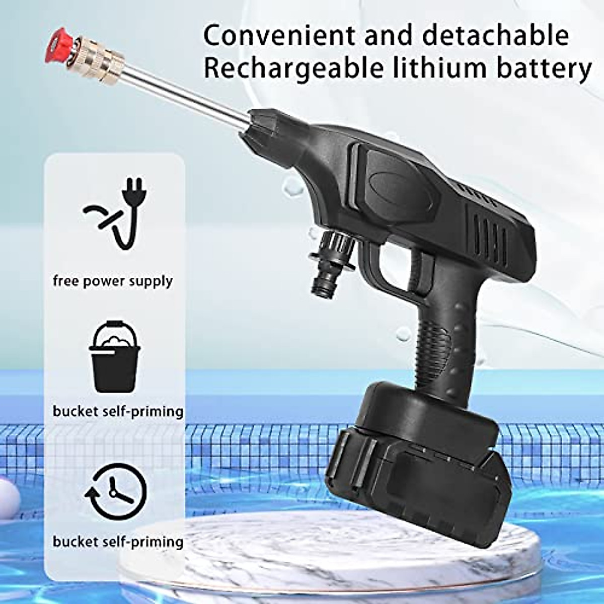 21V Cordless Foam Sprayer Car Washwith Accessories Portable Electric Pressure Washer Car for Cars Gardens Terraces Windows Cleaning Works