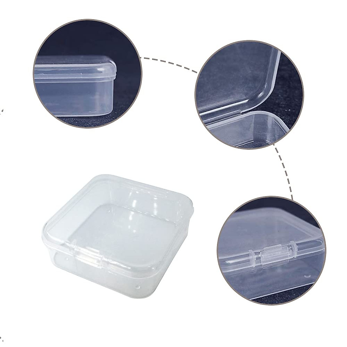 12 Pcs Bead Storage Containers Plastic Beads Storage Boxes with Strong Lids Clear Storage Boxes for Storing and Carrying Beads Coins Jewelry Pills