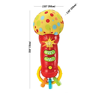 Baby Microphone Toy. My First Kids Microphone with Sounds and Teethers / Rattle. Battery Operated Toy Microphone for Toddlers and Babies 3-36 Months