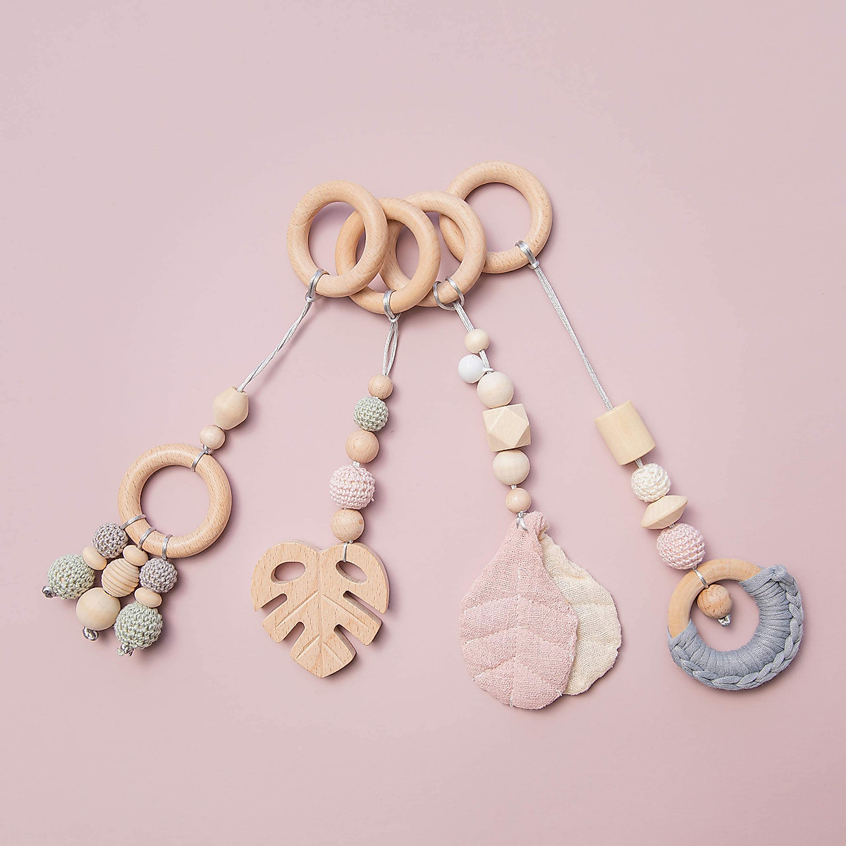 let's make Wood Baby Gym with 4 Wooden Pendant Toys Foldable Baby Play Gym Frame Activity Gym Hanging Bar Newborn Gift Baby Girl and Boy Gym