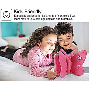 iPad Mini 6 Case - iPad Mini 6th Generation Case for Kids, 3D Cartoon Butterfly Non-Toxic EVA Light Weight Proof Shockproof Case with Kickstand for iPad Mini 6th Gen 8.3 inch 2021 Case for Boys (Rose)