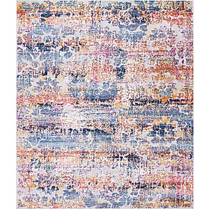 Rugs.com Budapest Collection Area Rug – 8' x 10' Multi Low-Pile Rug Perfect for Living Rooms, Large Dining Rooms, Open Floorplans